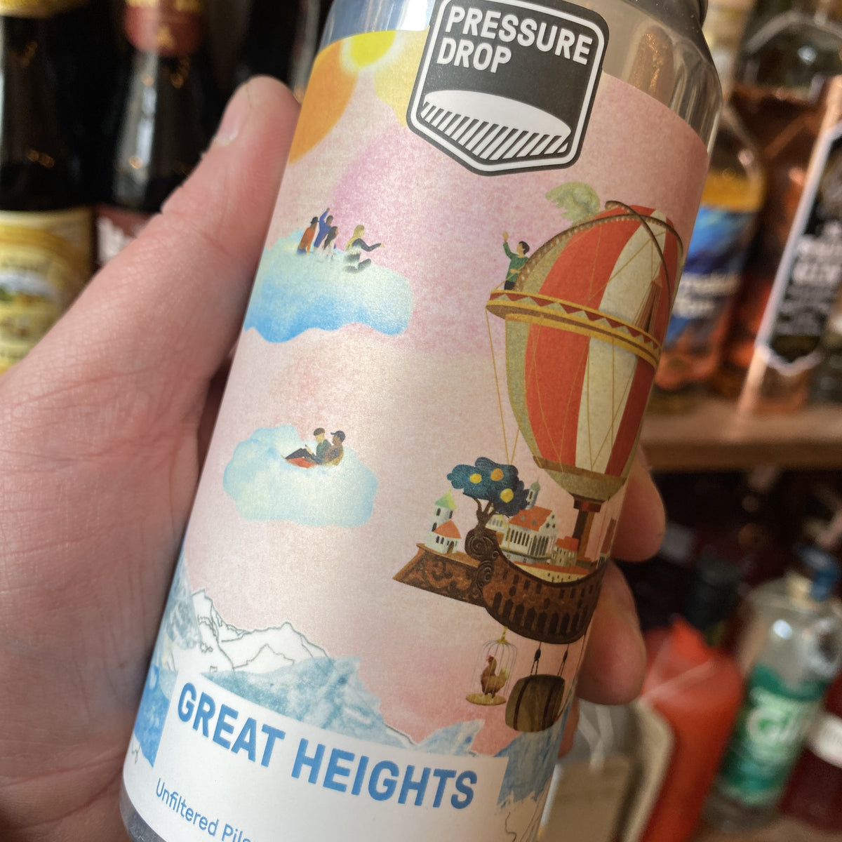Pressure Drop Great Heights Lager 44cl – St Andrews Wine Company Ltd